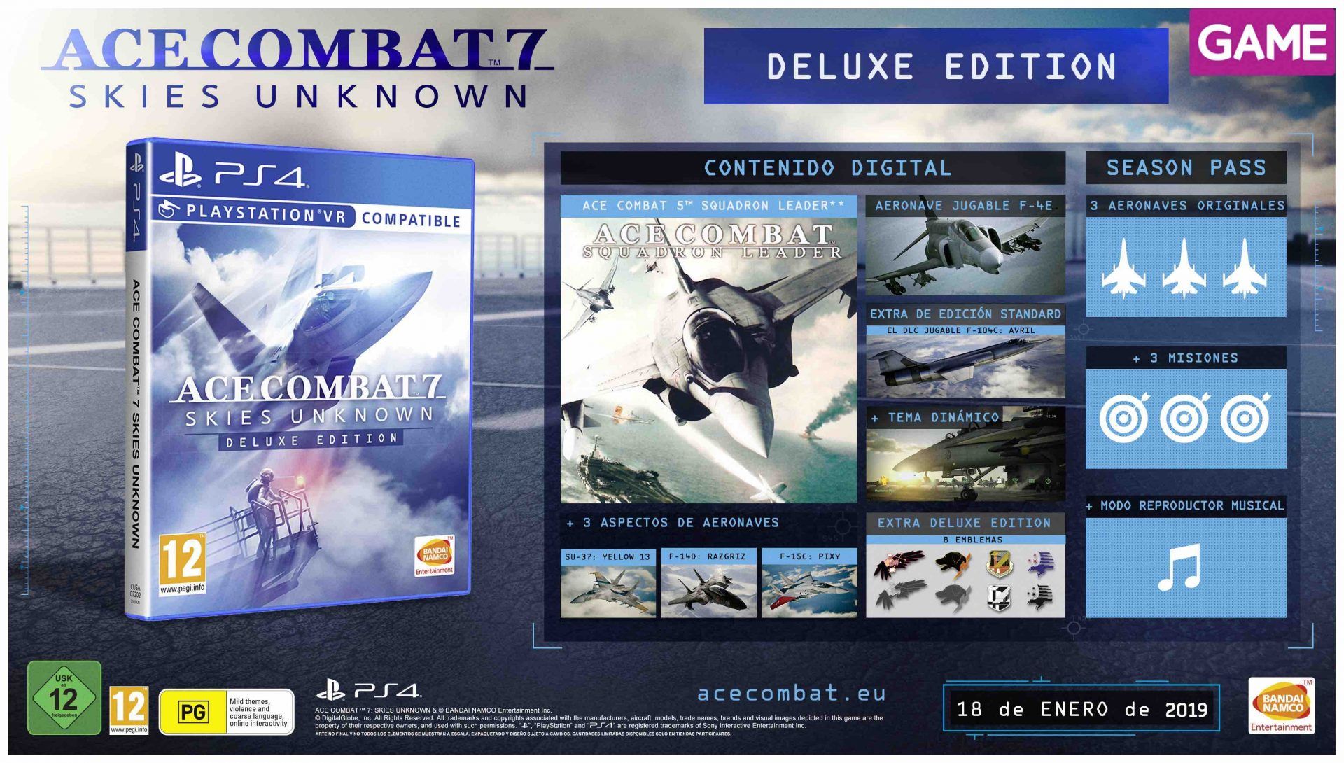 Descubre las ediciones e incentivos de Ace Combat 7 en GAME